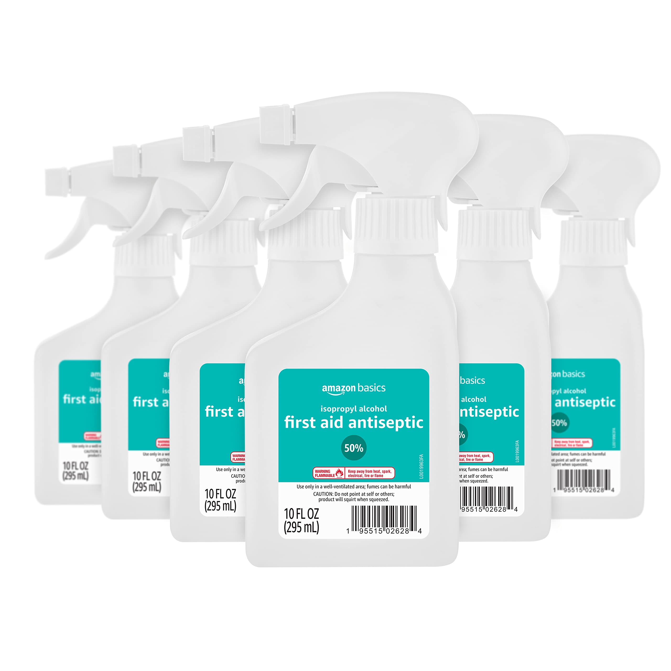 6-Pack Amazon Basics 50% Isopropyl Alcohol First Aid Antiseptic Spray ...