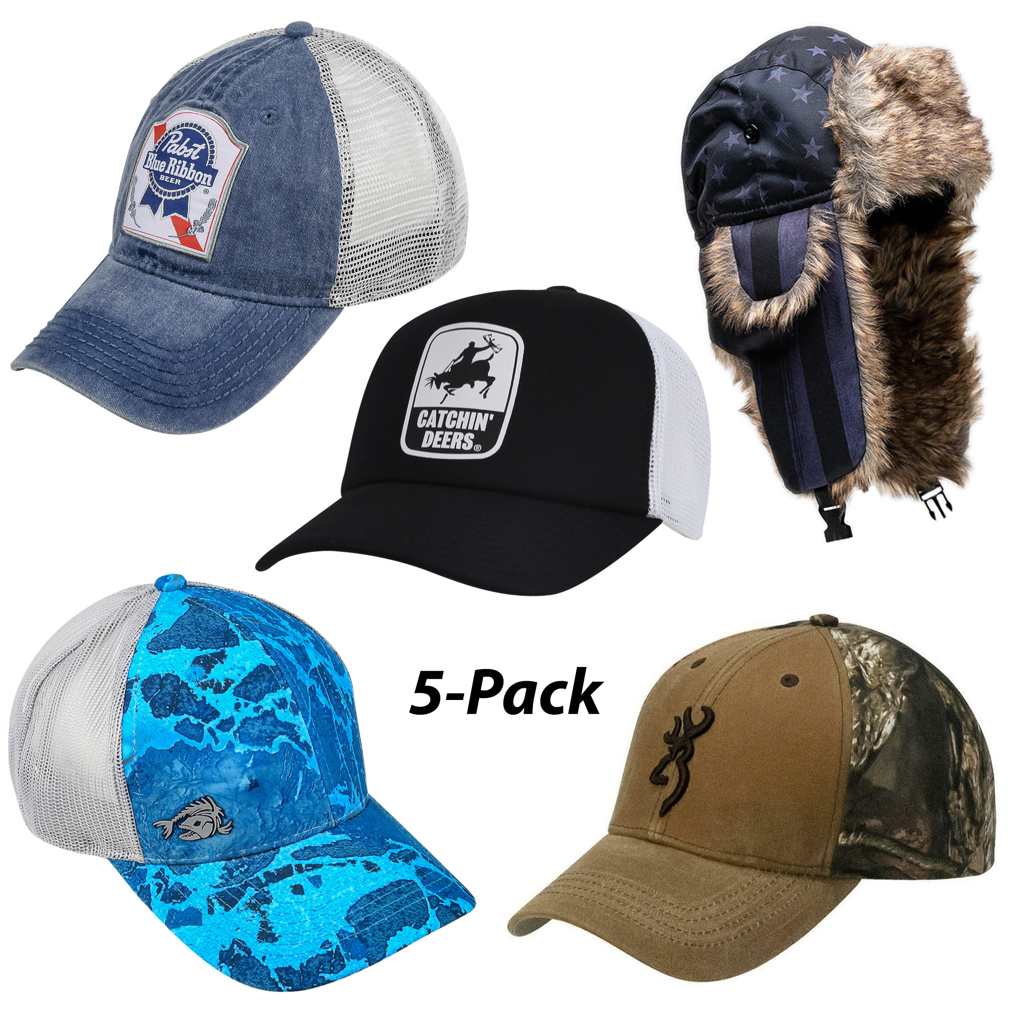 5-Pack Wild Explorer Caps (Assorted Designs)