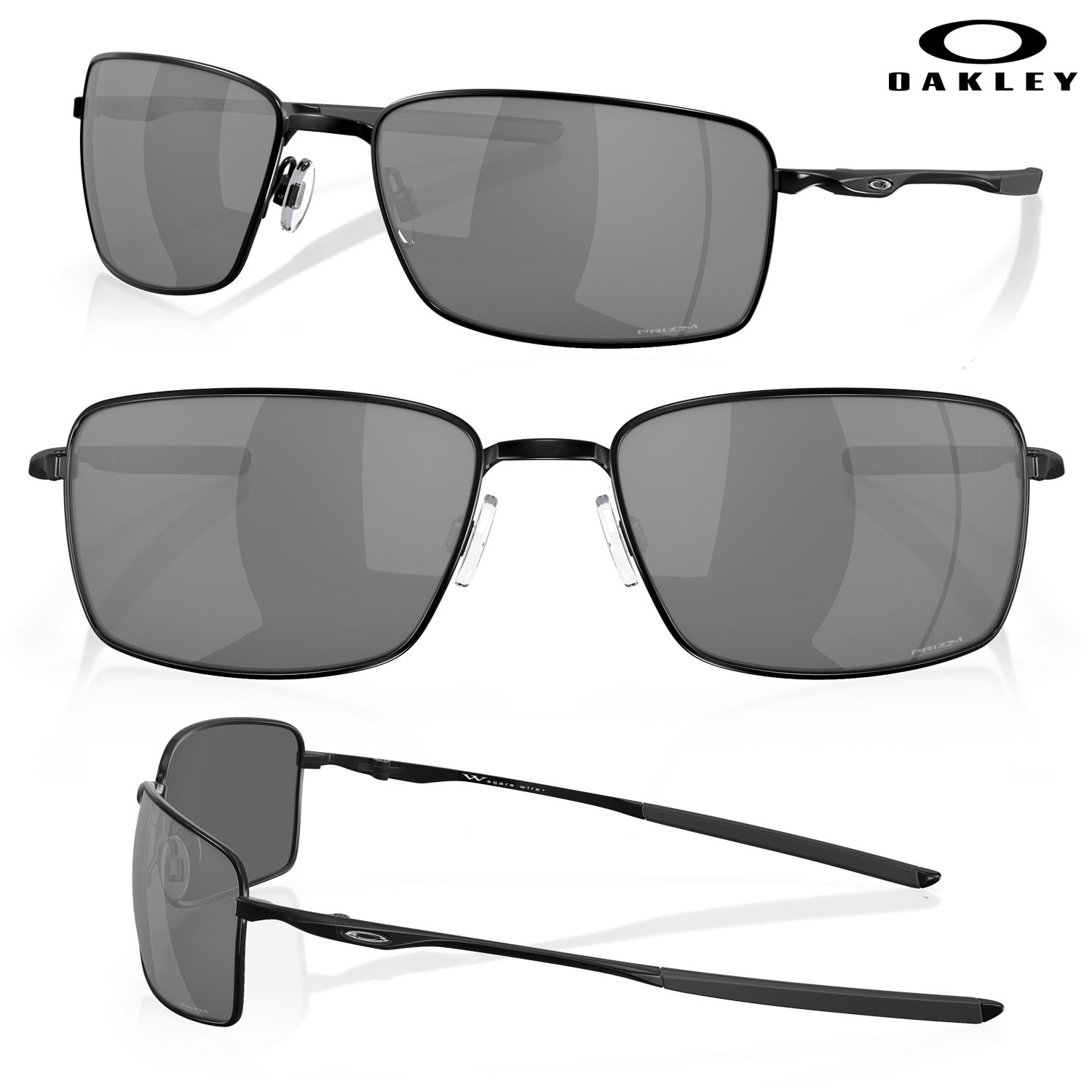 Oakley Square Wire Sunglasses (Polished Black/Black) $79.99 + Free Shipping