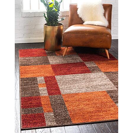 5' 3" x 8' Unique Loom Autumn Collection Modern Contemporary Casual ...