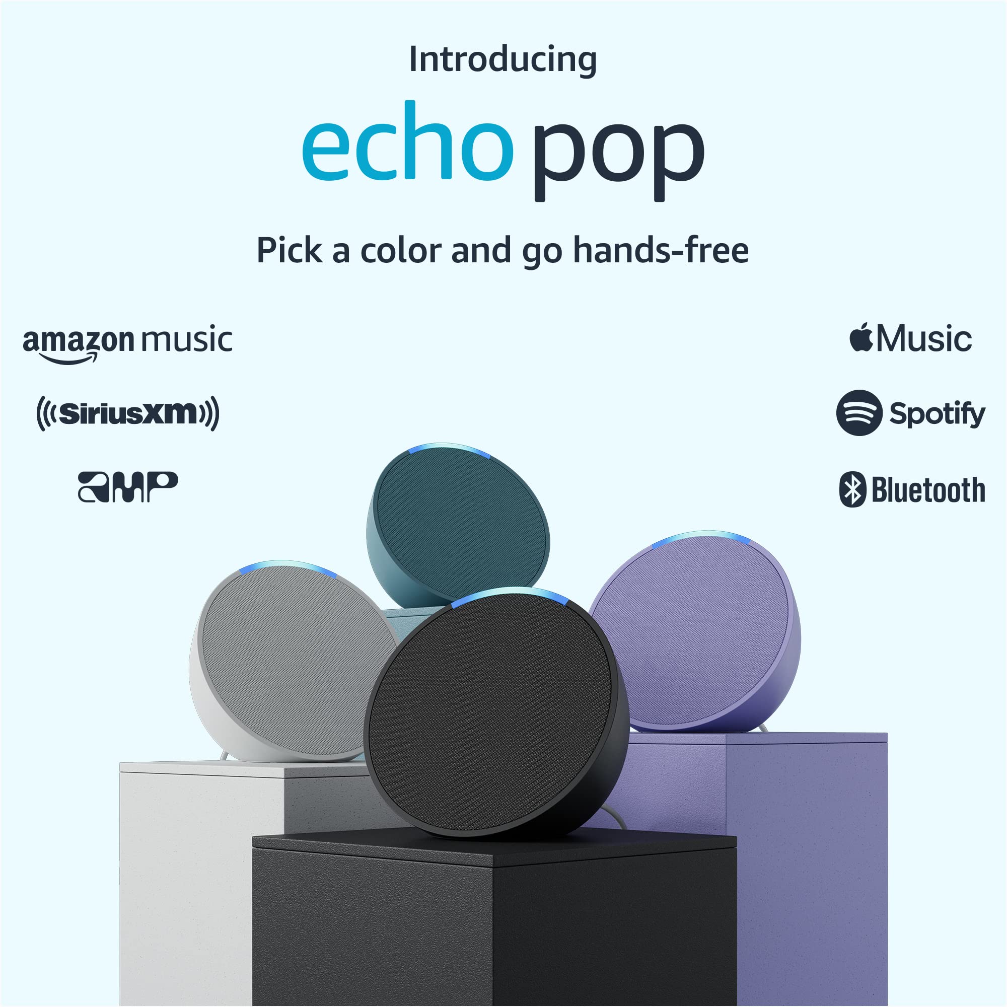 Prime Members: Echo Pop Full Sound Compact Smart Speaker with Alexa (4 ...