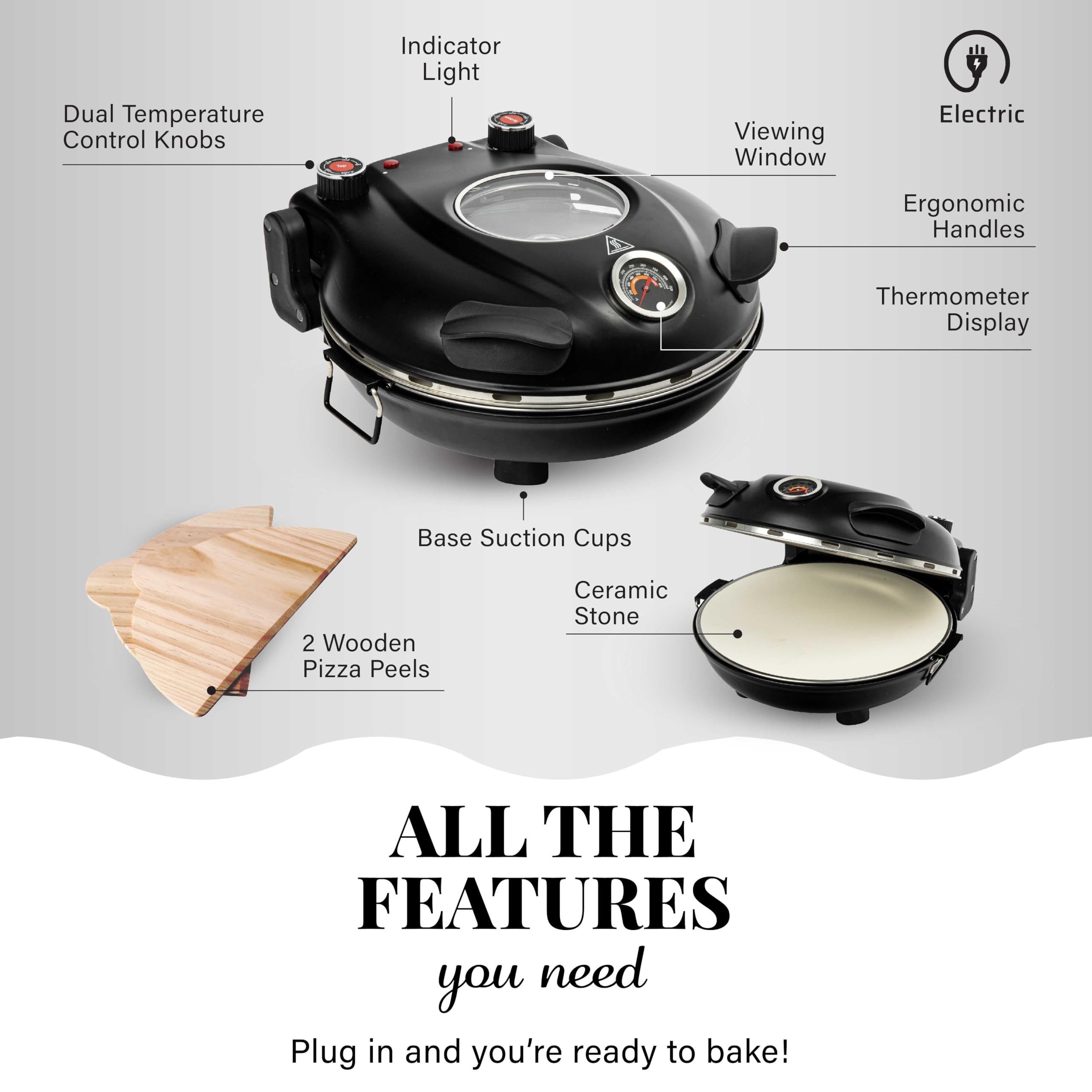 PIEZANO Crispy Crust Pizza Oven by Granitestone – 12 Inch Electric ...