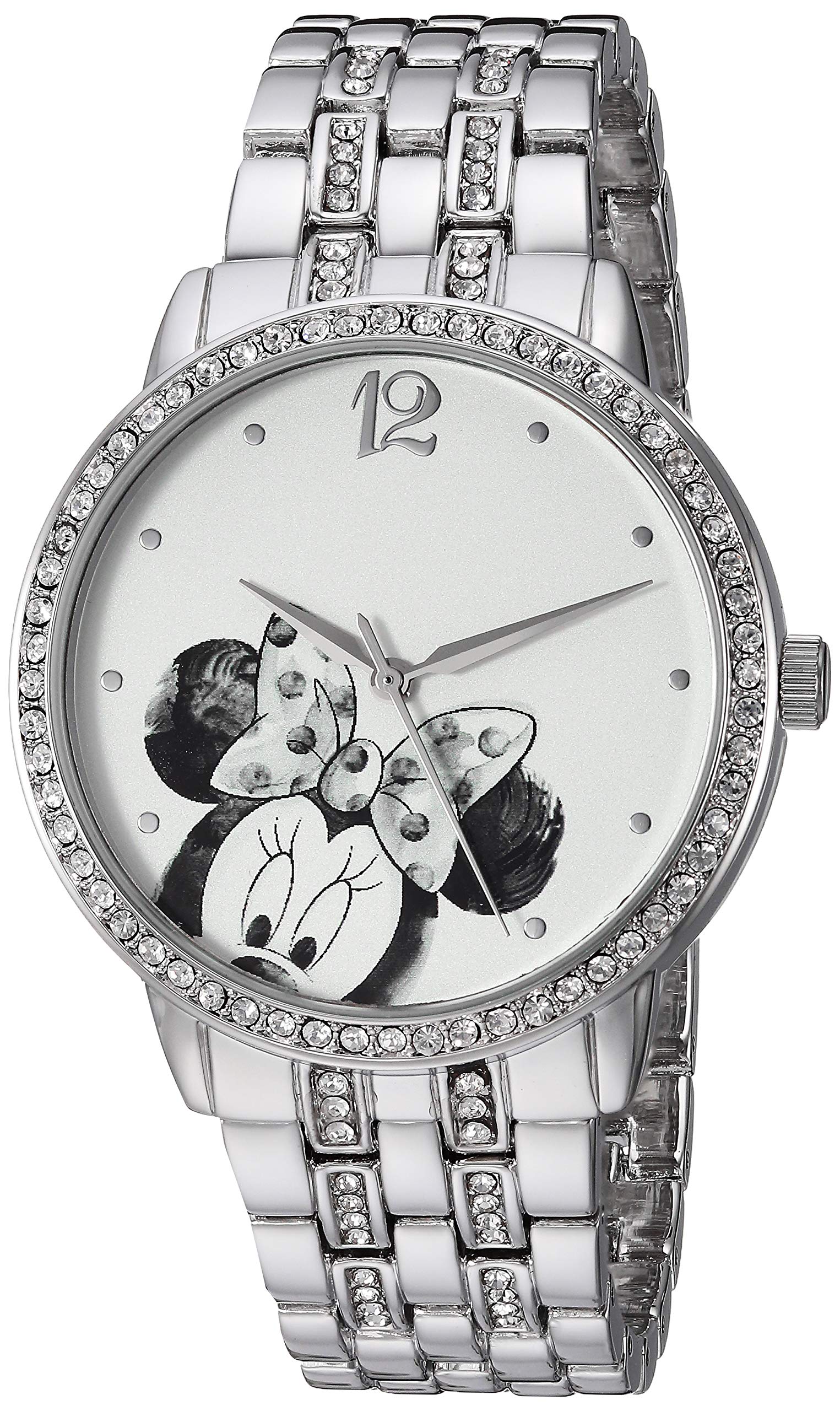 Disney Adult Glitz Analog Quartz CZ Bracelet Watch Minnie Mouse ...