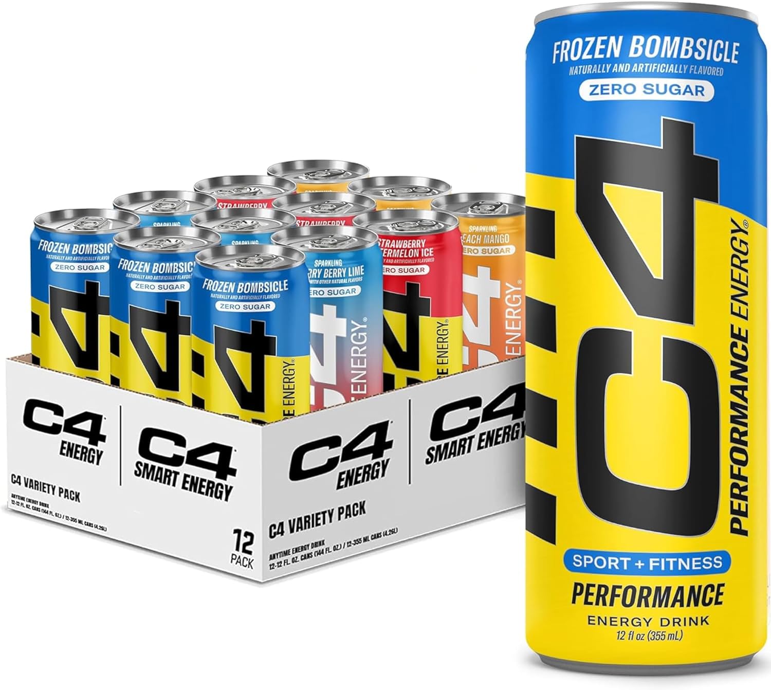 12-Pack 16-Oz Cellucor C4 Zero Sugar Energy Drinks (Various Flavors ...