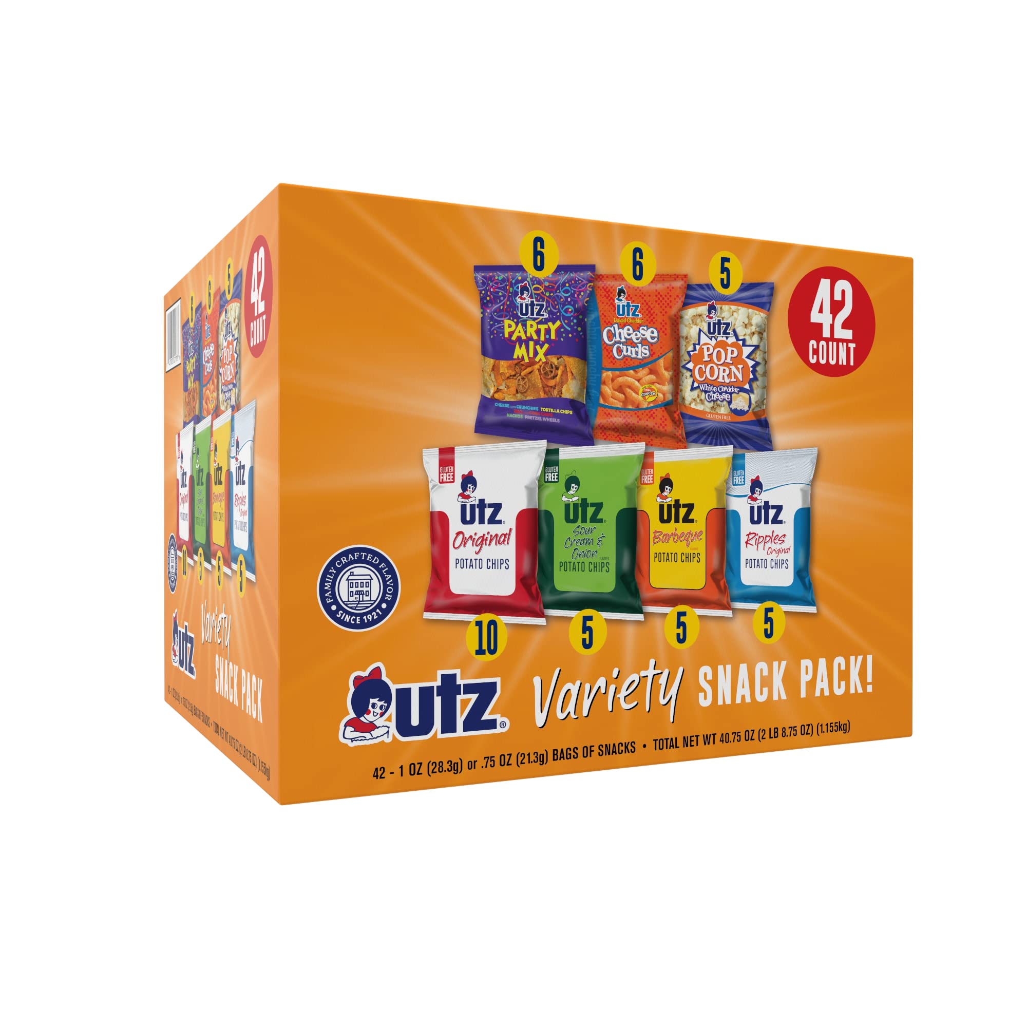 42-Count Utz Snack Variety Pack Individual Snacks (7 Flavors)