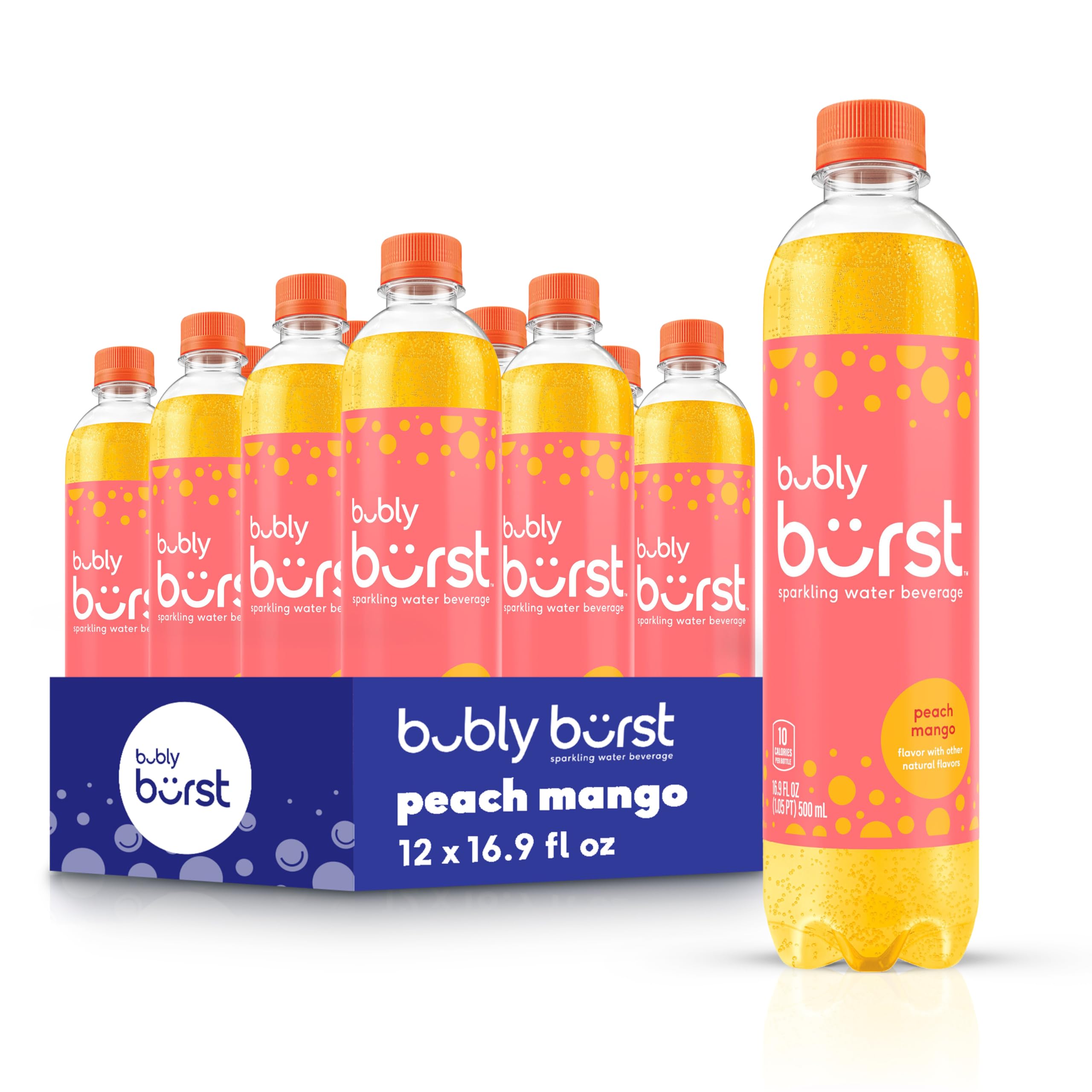 12-Pack 16.9-Oz Bubly Burst Sparkling Water Beverage (Peach Mango) $11. ...
