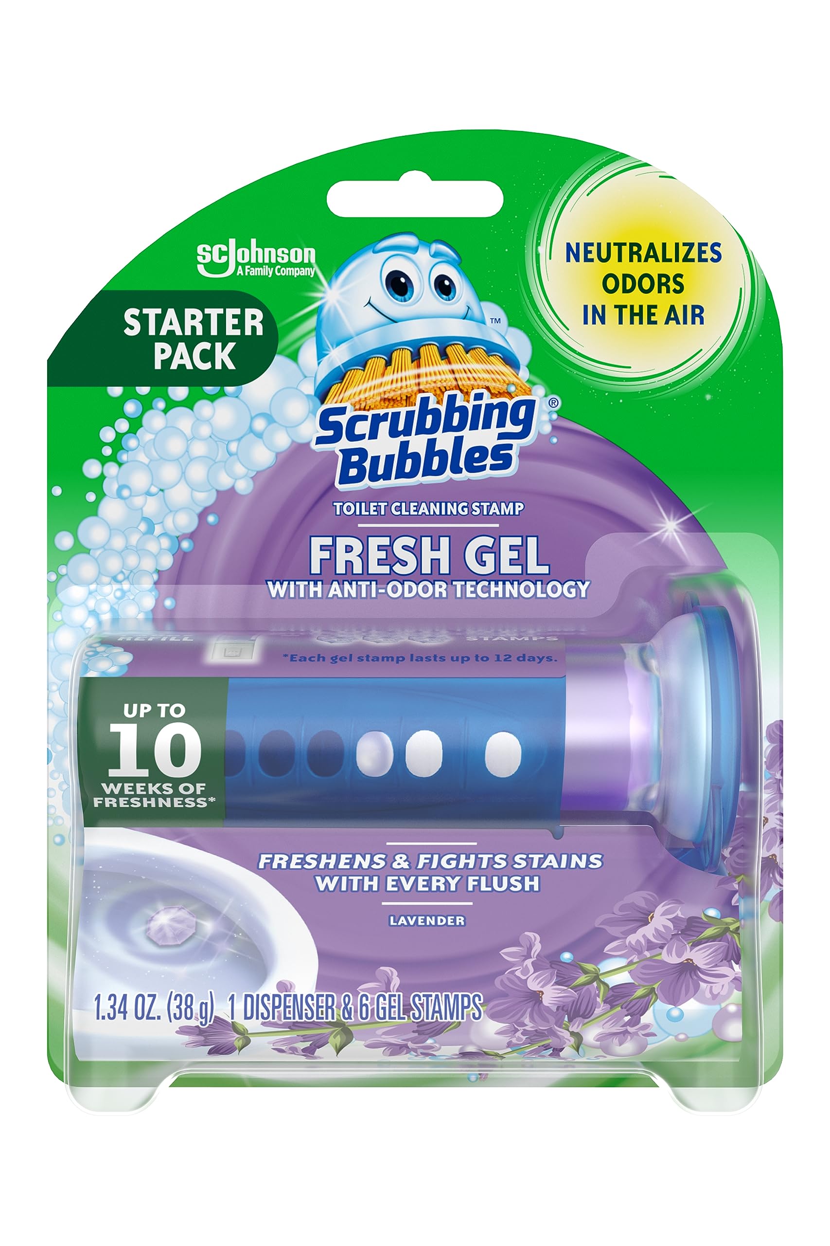 6-Count Scrubbing Bubbles Lavender Toilet Cleaning Gel Pack (1 ...