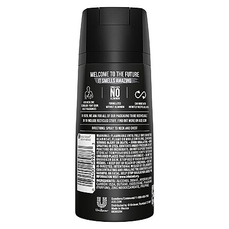 4-Pack 4-Oz AXE Men's Black Body Spray Deodorant (Frozen Pear ...