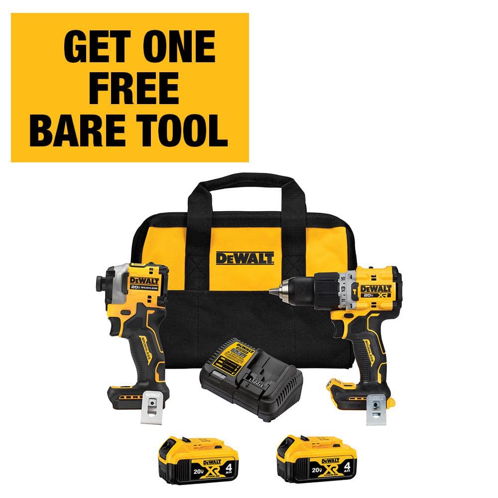 DEWALT 20V MAX XR ATOMIC Impact Driver Combo Kit + 4.0Ah Batteries ...