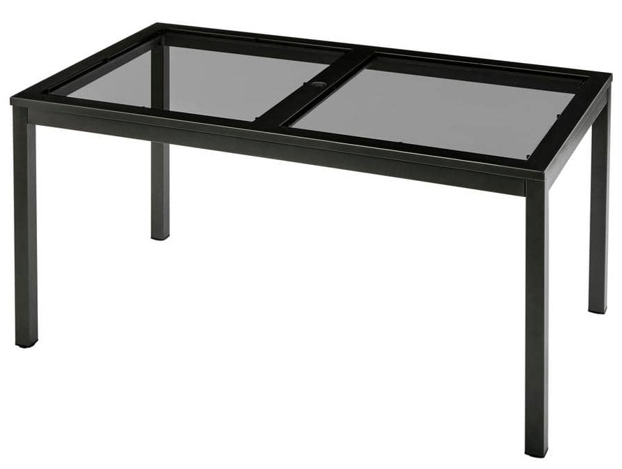 Baymont Aluminum Patio Dining Table with Smoked Glass Top $88.05 at ...