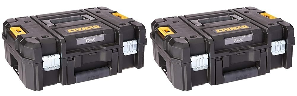 2-Pack DEWALT TSTAK II 13" Stackable Flat Top Tool Box (DWST17807 ...