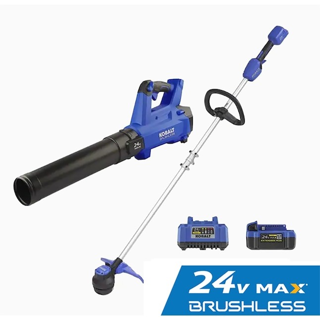 Kobalt 24-volt Brushless Battery String Trimmer and Leaf Blower Combo ...