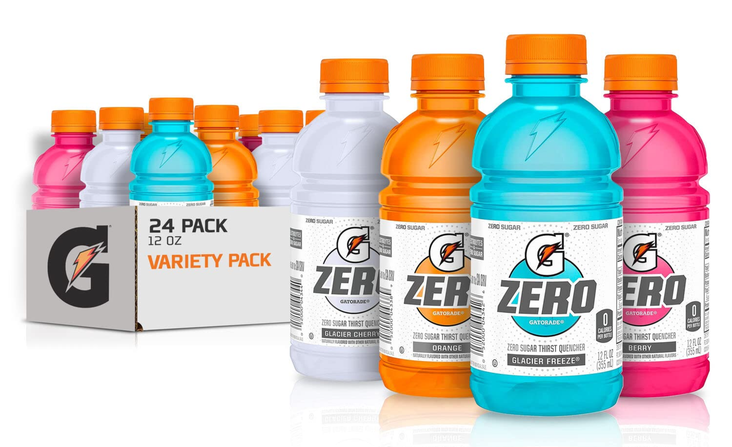 24-Pack 12-Ounce Gatorade Zero Sugar Thirst Quencher (Variety Pack)