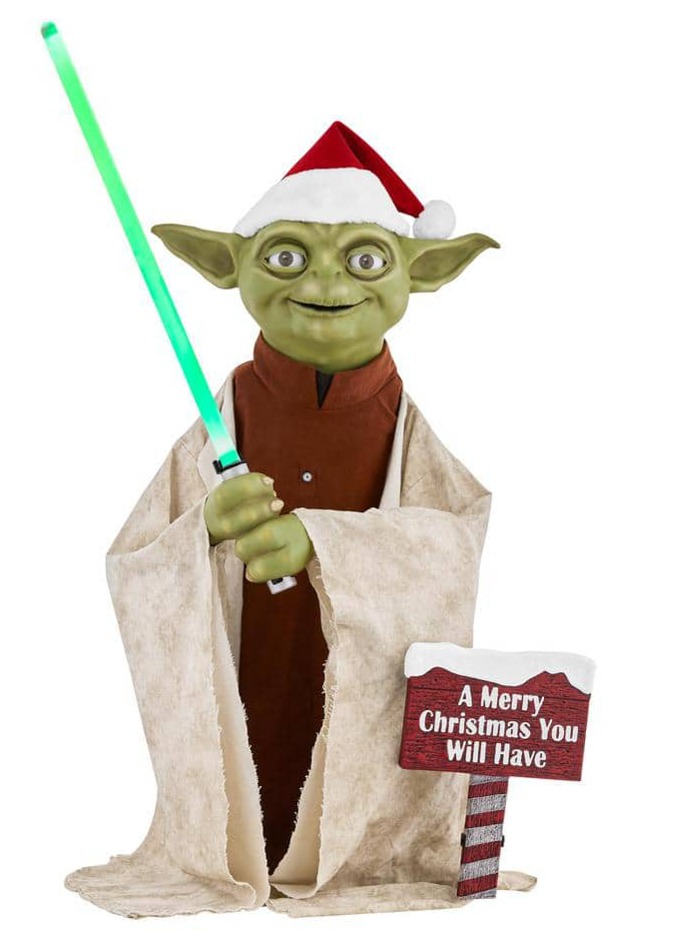 3.5' Star Wars Motion-Activated Yoda Animatronic w/ LED Lightsaber ...