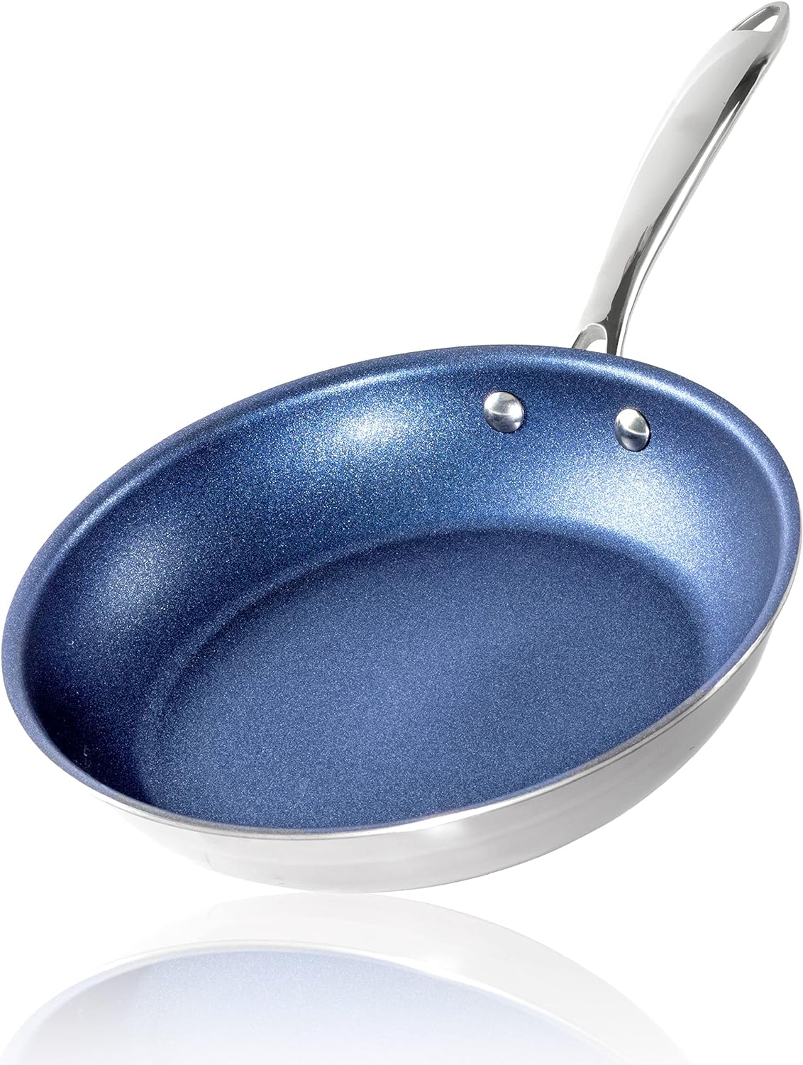 GRANITESTONE Stainless Steel Nonstick 12” Frying Pan, Tri-Ply Base ...
