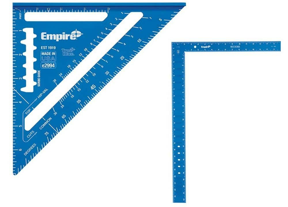 Empire 7" Aluminum Rafter Square & 16" x 24" Framing Square