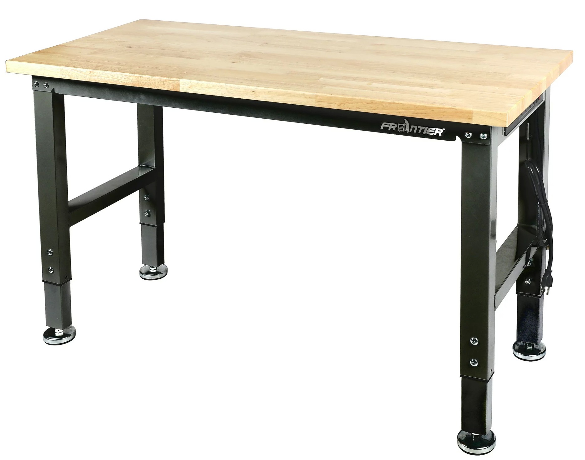 48" x 20" Frontier Heavy-Duty Adjustable Height Workbench w/ Built-In ...