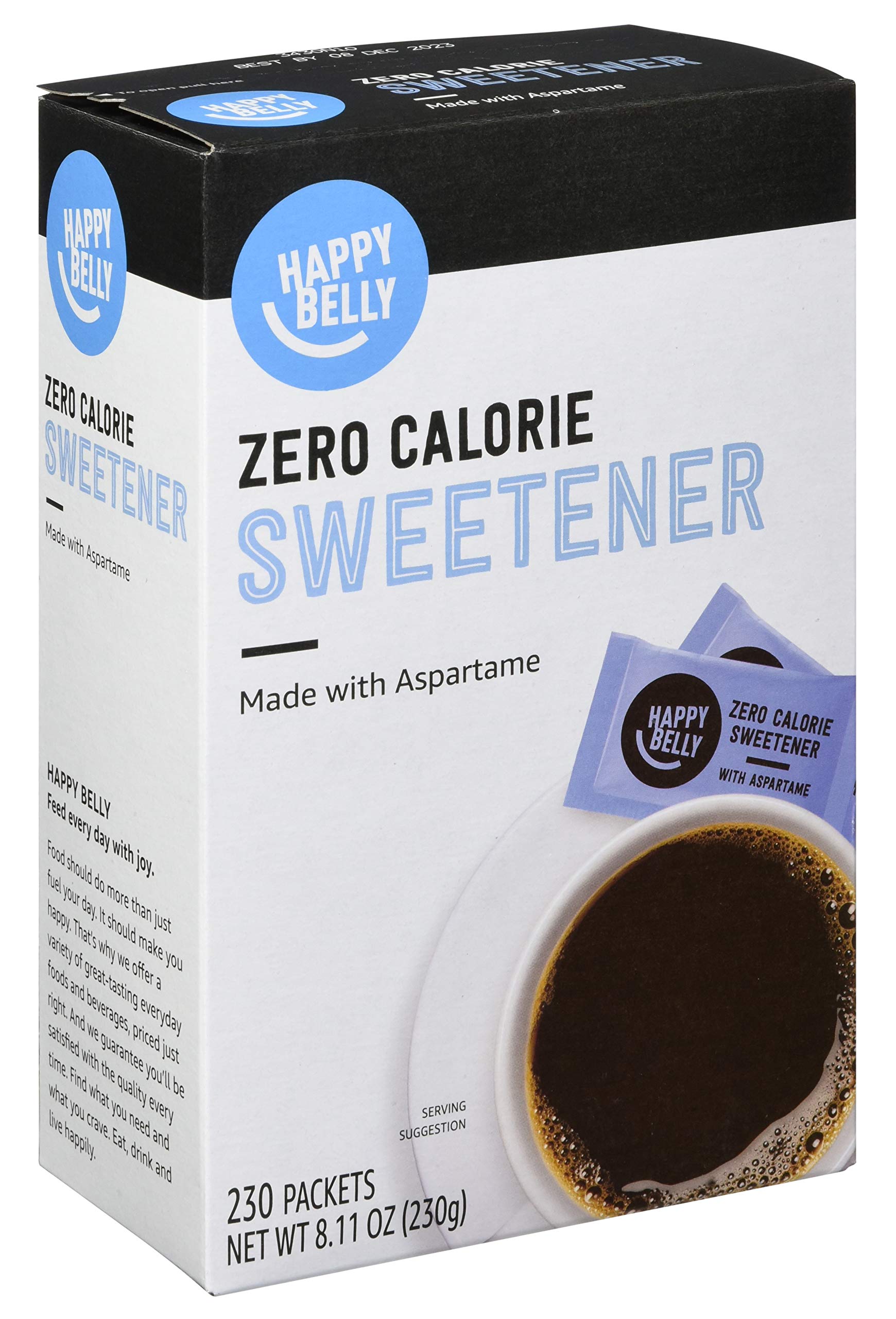 Amazon Brand - Happy Belly Zero Calorie Blue Aspartame Sweetener Powder ...