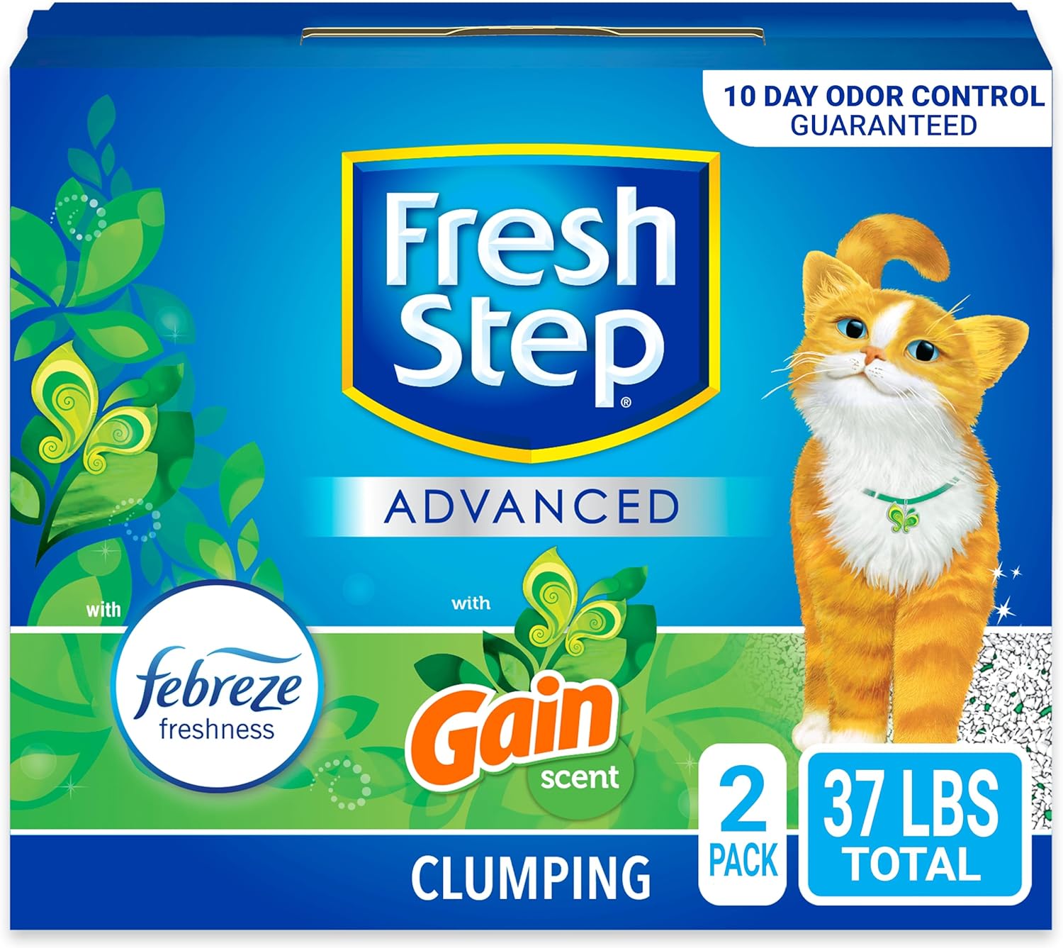 2-Pack 18.5lbs Fresh Step Advanced Cat Litter w/ Gain Scent