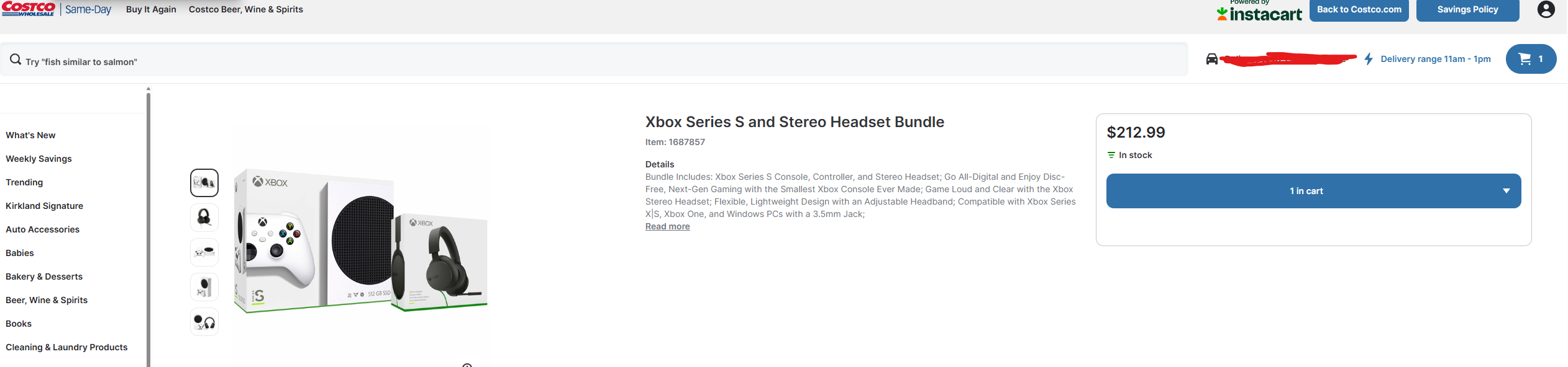 YMMV Xbox Series S and Stereo Headset Bundle at Costco Same-Day $197.99