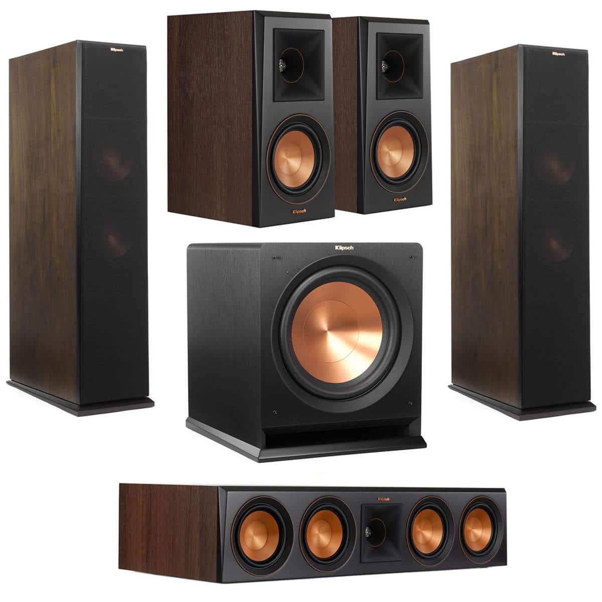 Klipsch RP Speakers: 2x RP-280FA, 2x RP-500M, RP-504C Center + 12" R ...
