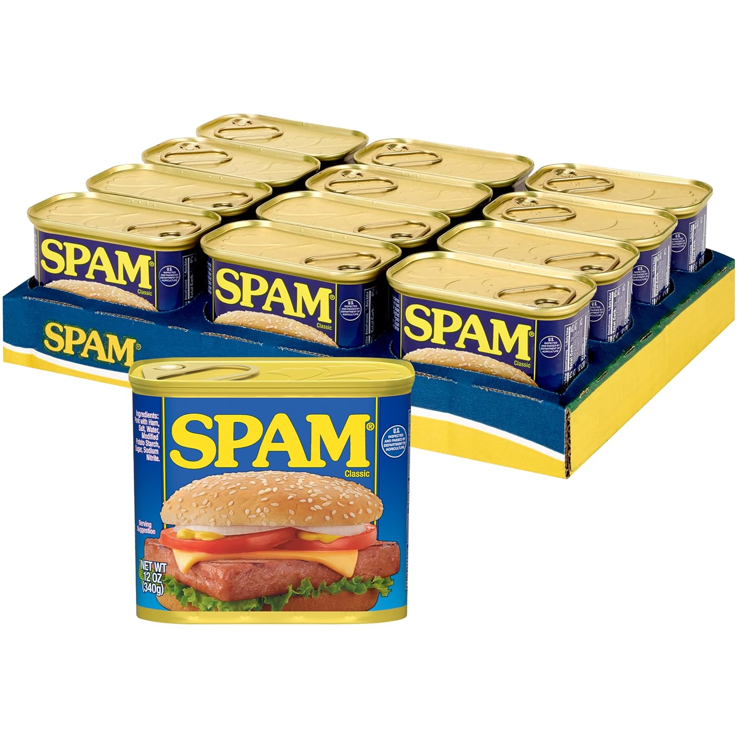 12-Pack 12-Oz SPAM Cans (Classic or Less Sodium)