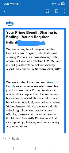 Prime Invitee Program coming to an end
