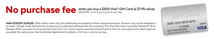 At staples - No Purchase Fee when you buy a $200 Visa Gift Card in ...