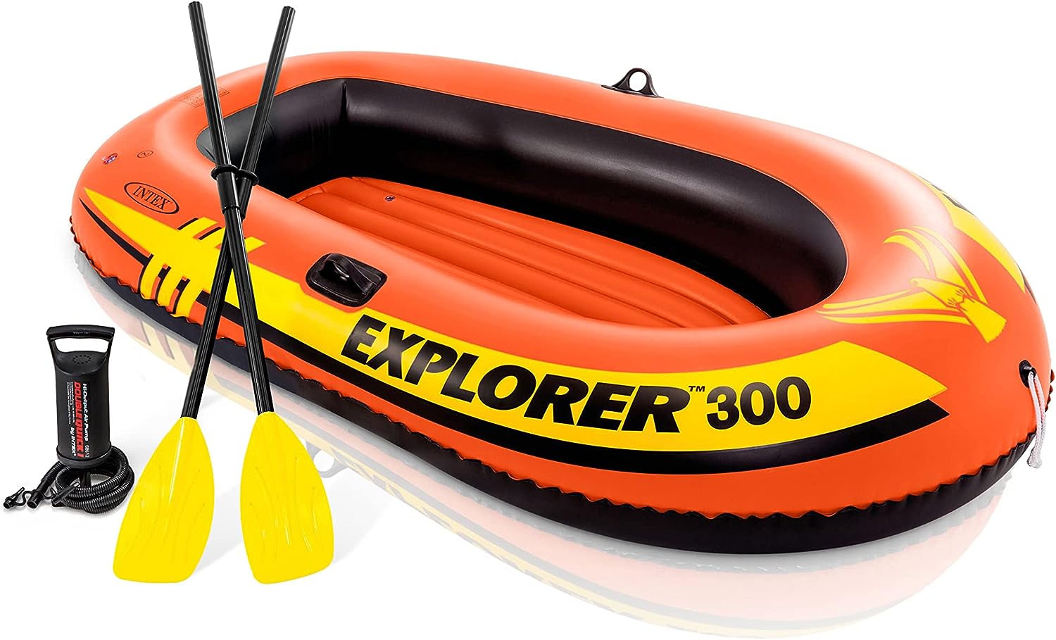 INTEX Explorer 300 Inflatable Boat w/ Aluminum Oars and Hand Pump (410 ...
