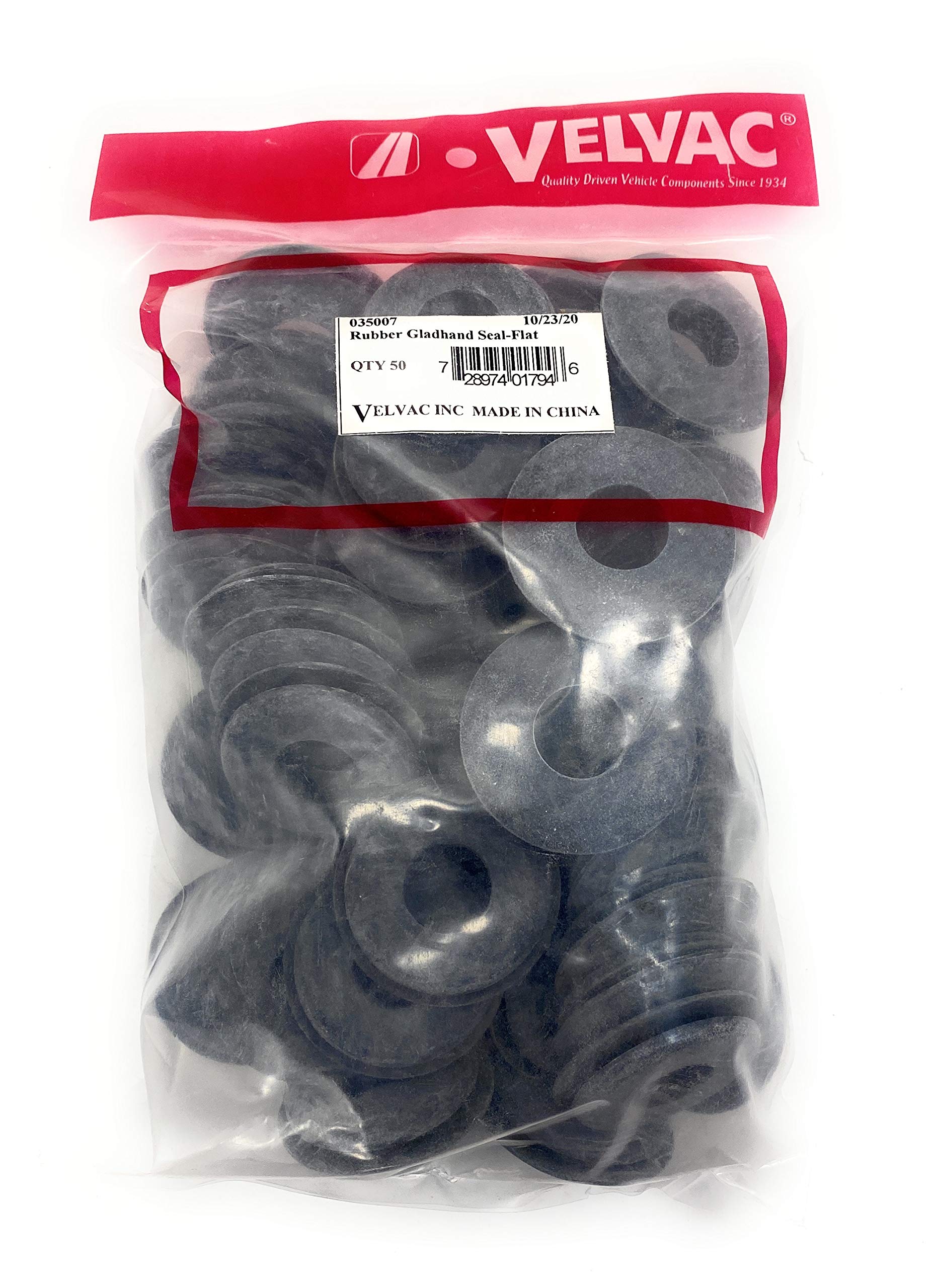 50-Count Velvac Flat Rubber Gladhand Seals (035007) $0.35