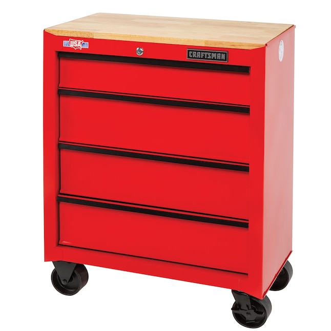 Craftsman 4-Drawer Rolling Red Wood Work Bench