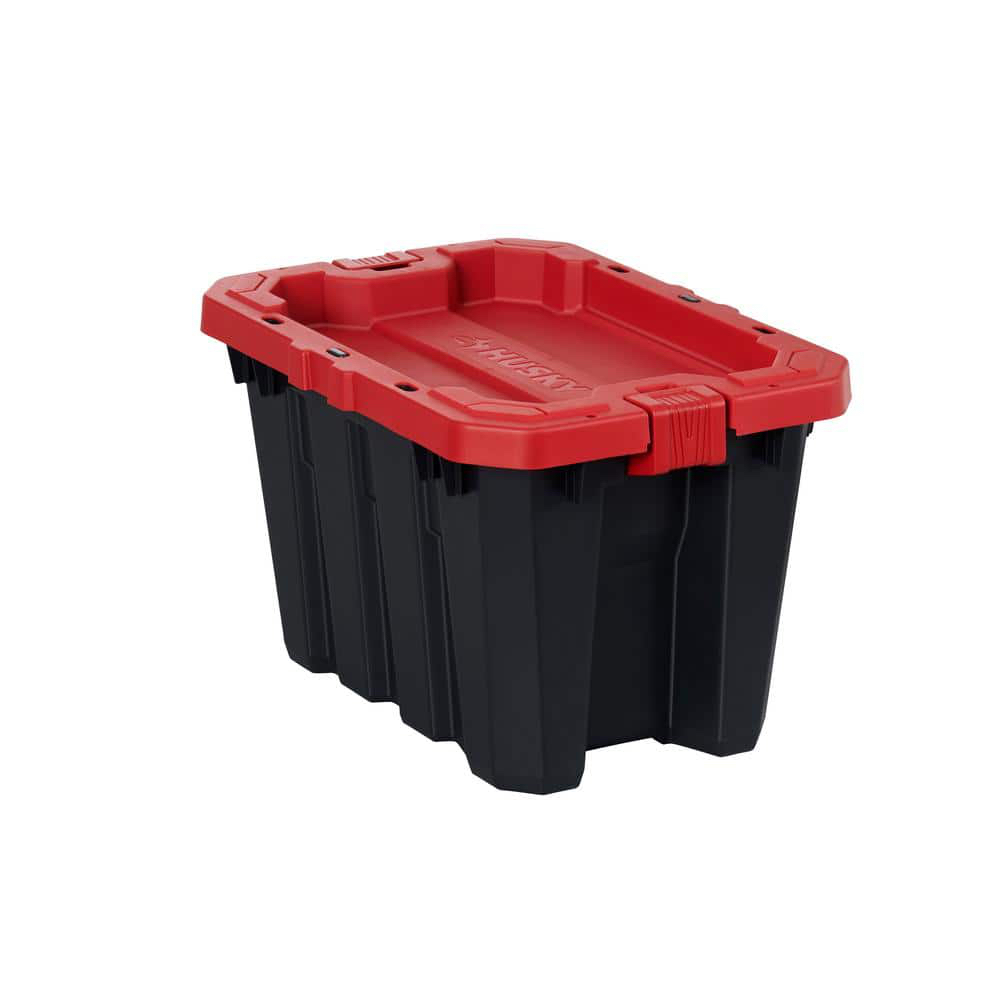 *YMMV* Husky 5-Gal Latch & Stack Tote (Black/Red) - $3.83 at Home Depot
