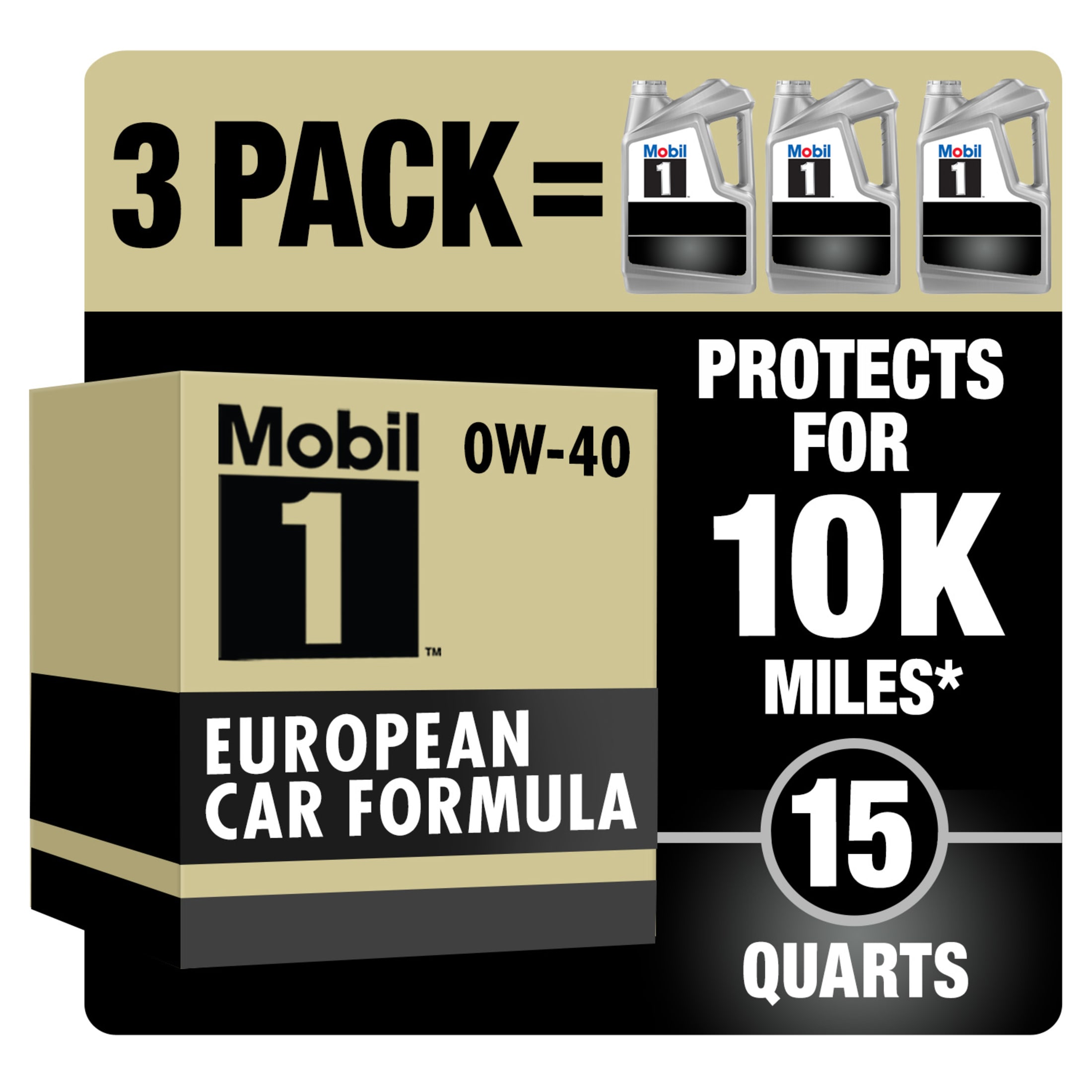 3-Pack 5-Quart Mobil 1 FS European Car Advanced Full Synthetic Motor ...