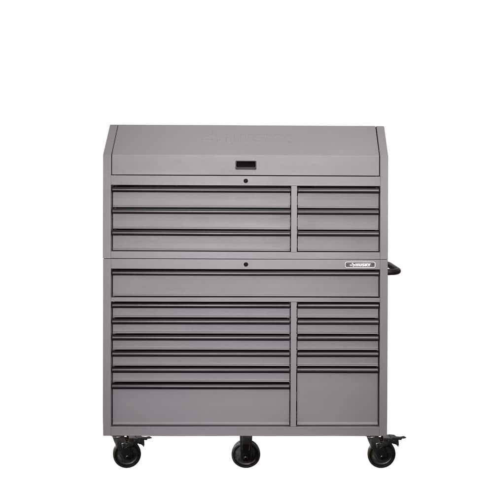 Husky 56" W x 22" D Heavy Duty 18-Drawer Combination Rolling Tool Chest ...