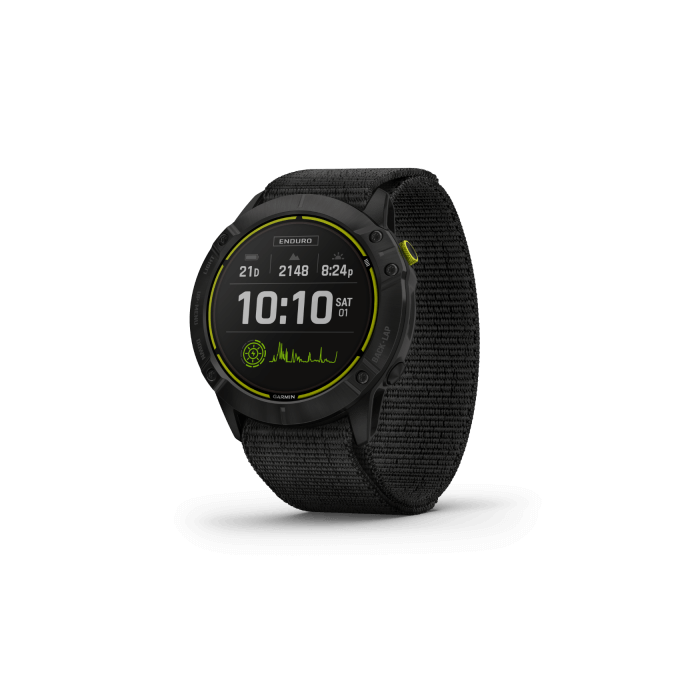 Garmin Enduro - Carbon Gray DLC Titanium with Black UltraFit Nylon ...