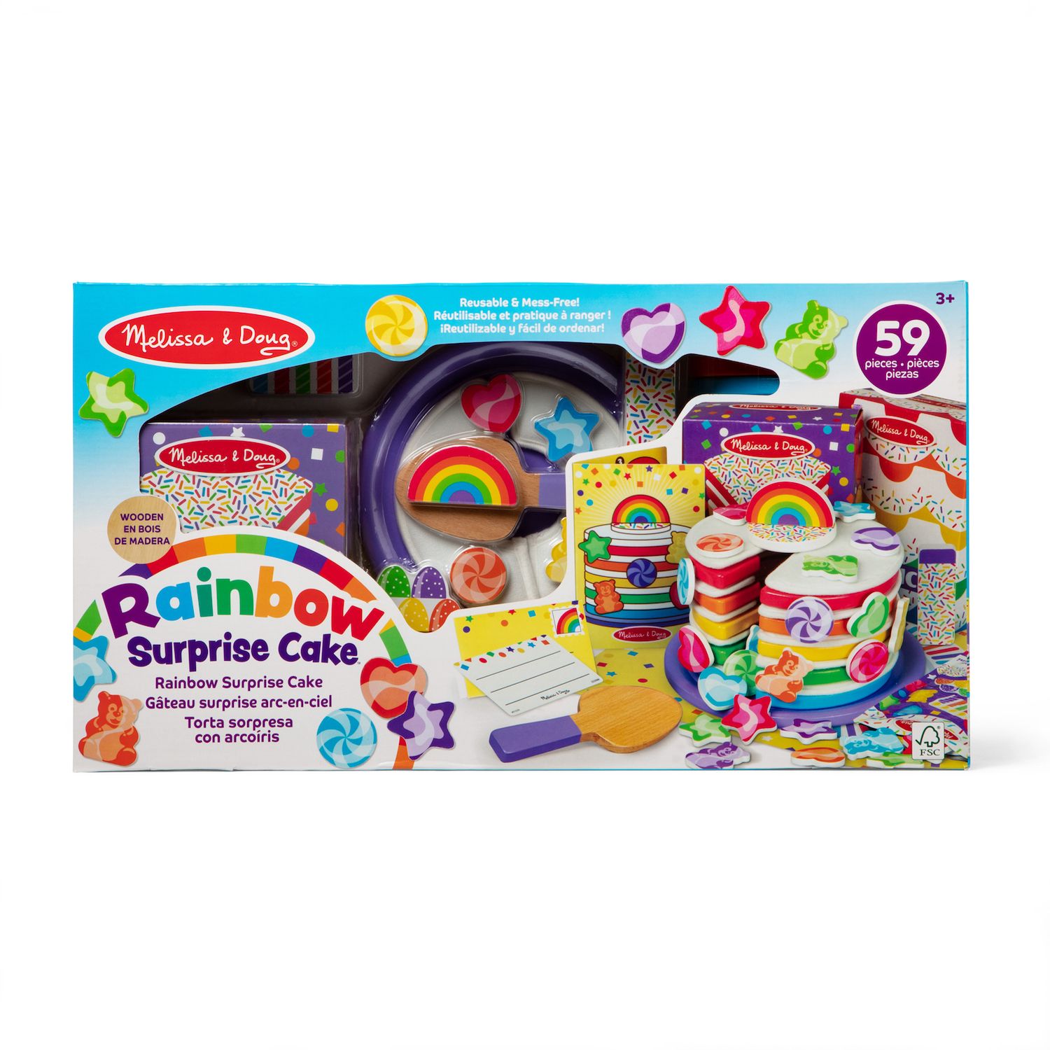 59-Piece Melissa & Doug Rainbow Surprise Cake Play Set $20 & More ...