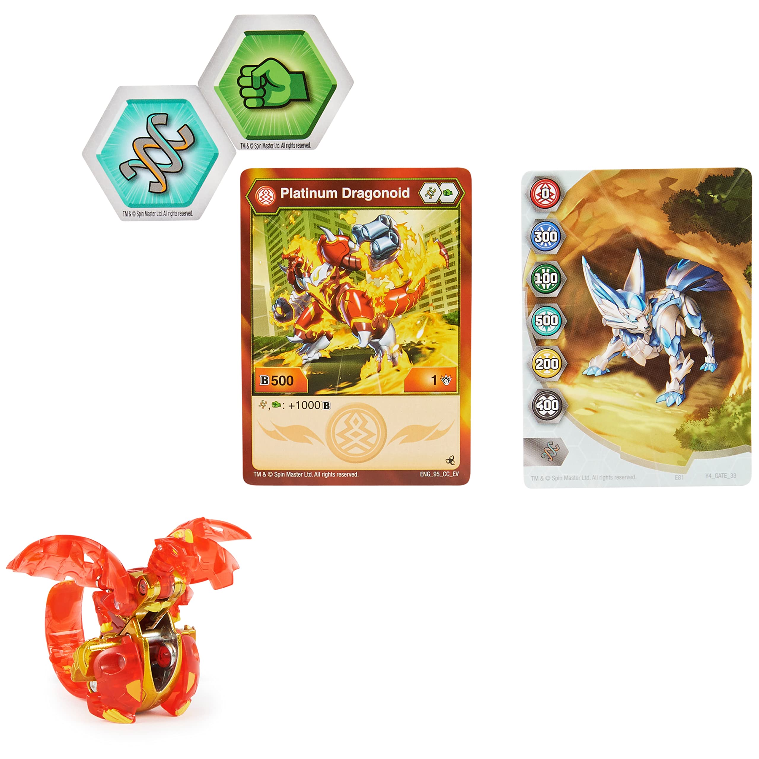 Bakugan Evolutions Dragonoid (Red) w/ Platinum Series True Metal ...