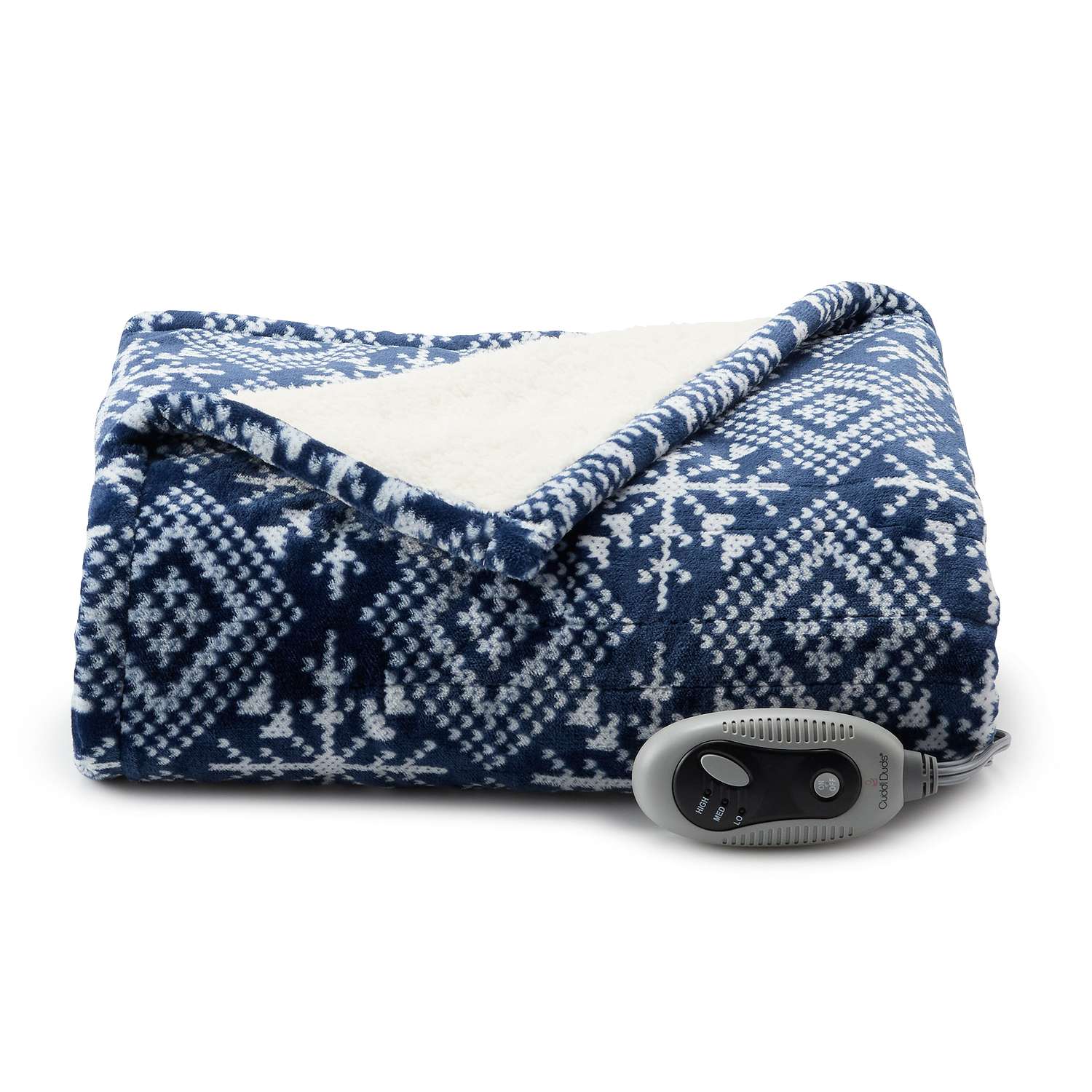 50 X 60 Cuddl Duds Plush Sherpa Heated Electric Throw Blanket W 3