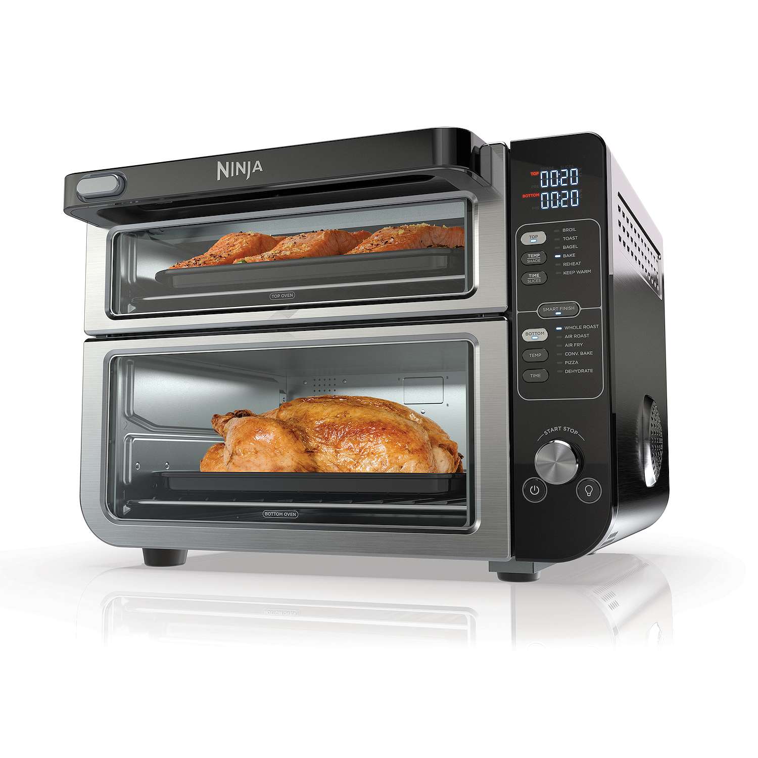 Ninja 12-in-1 Countertop Double Oven w/ Flexdoor & 2 Independent ...