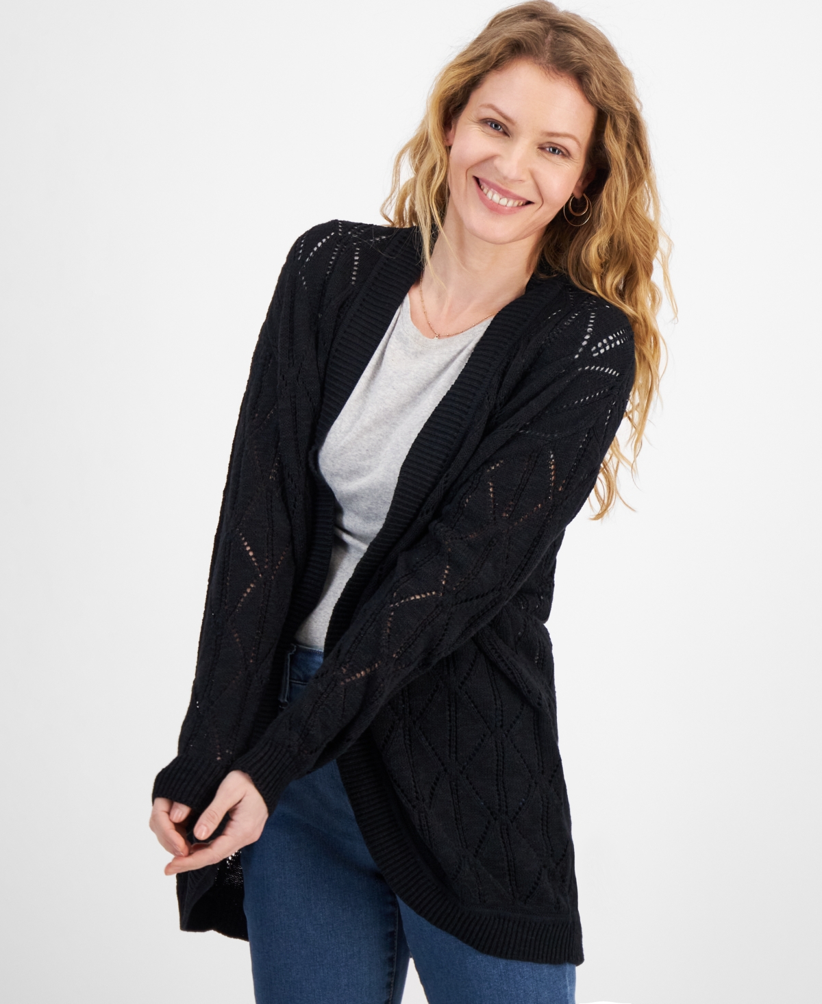 Style & Co Women's Pointelle Open-Front Cardigan (4 Colors) $20.83 ...