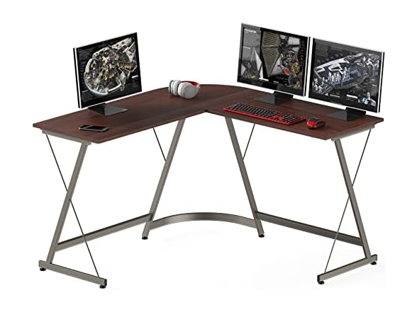 Le Crozz L-Shaped Home Computer Desk (Walnut) $46 + Free Shipping w/ Prime
