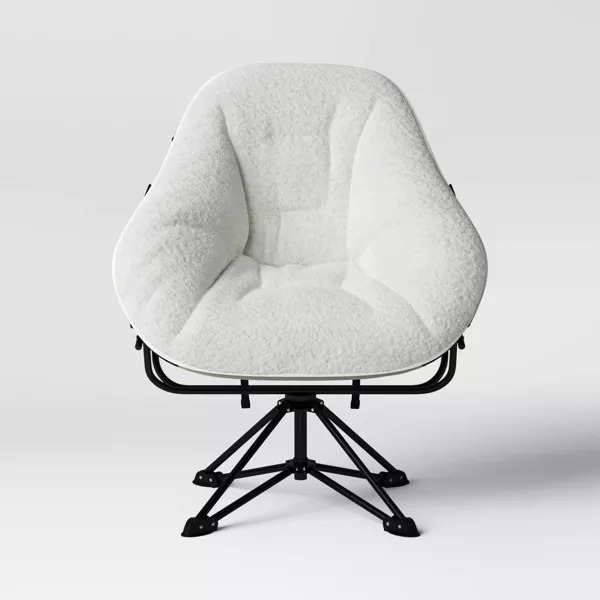 Room Essentials Padded Hex Swivel Chair (Cream)