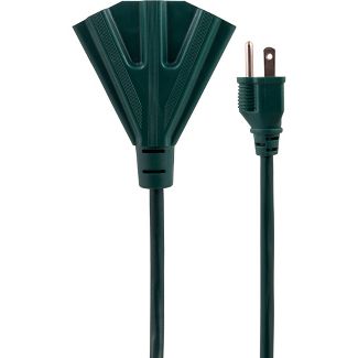 25' Philips 3-Outlet Power Block Outdoor Grounded Extension Cord (Green)