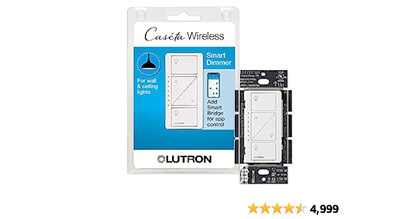 Lutron Caseta Smart Lighting Dimmer Switch (no neutral wire required ...