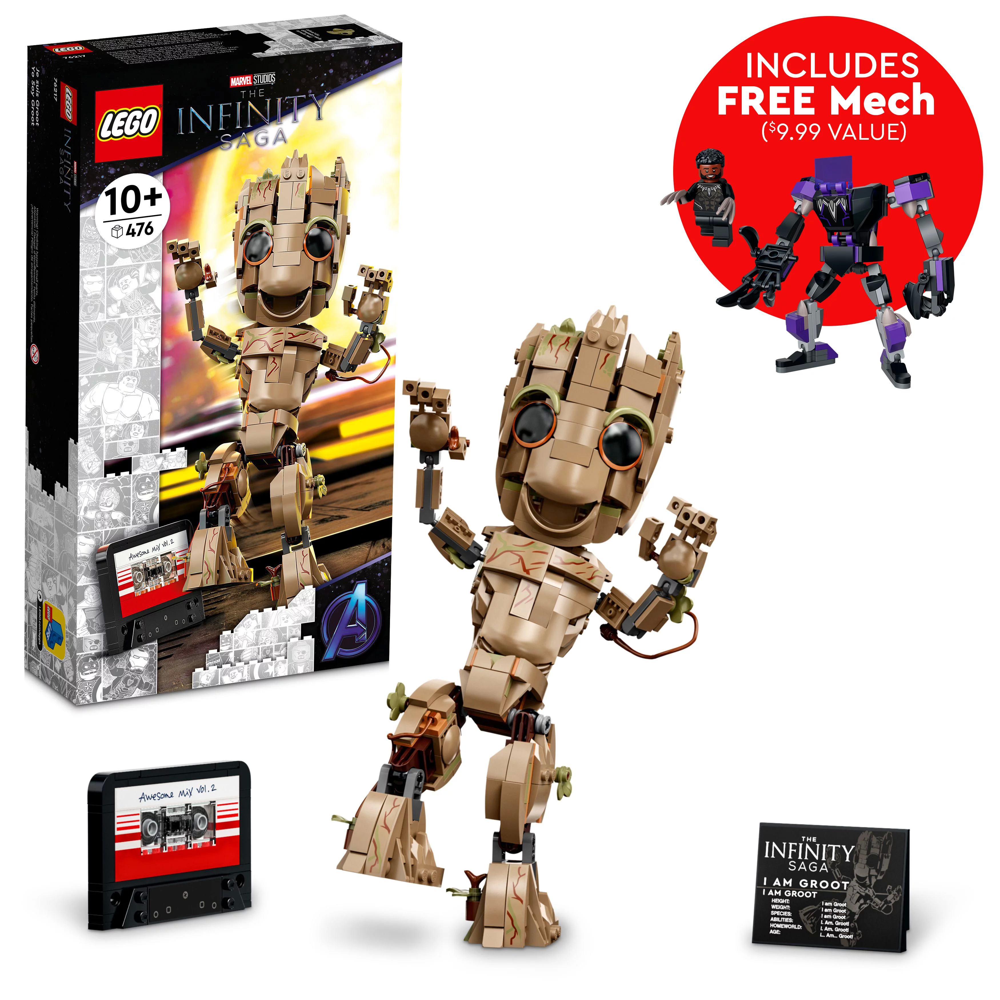 LEGO Marvel I am Groot 76217 with Bonus LEGO Marvel Black Panther Mech ...
