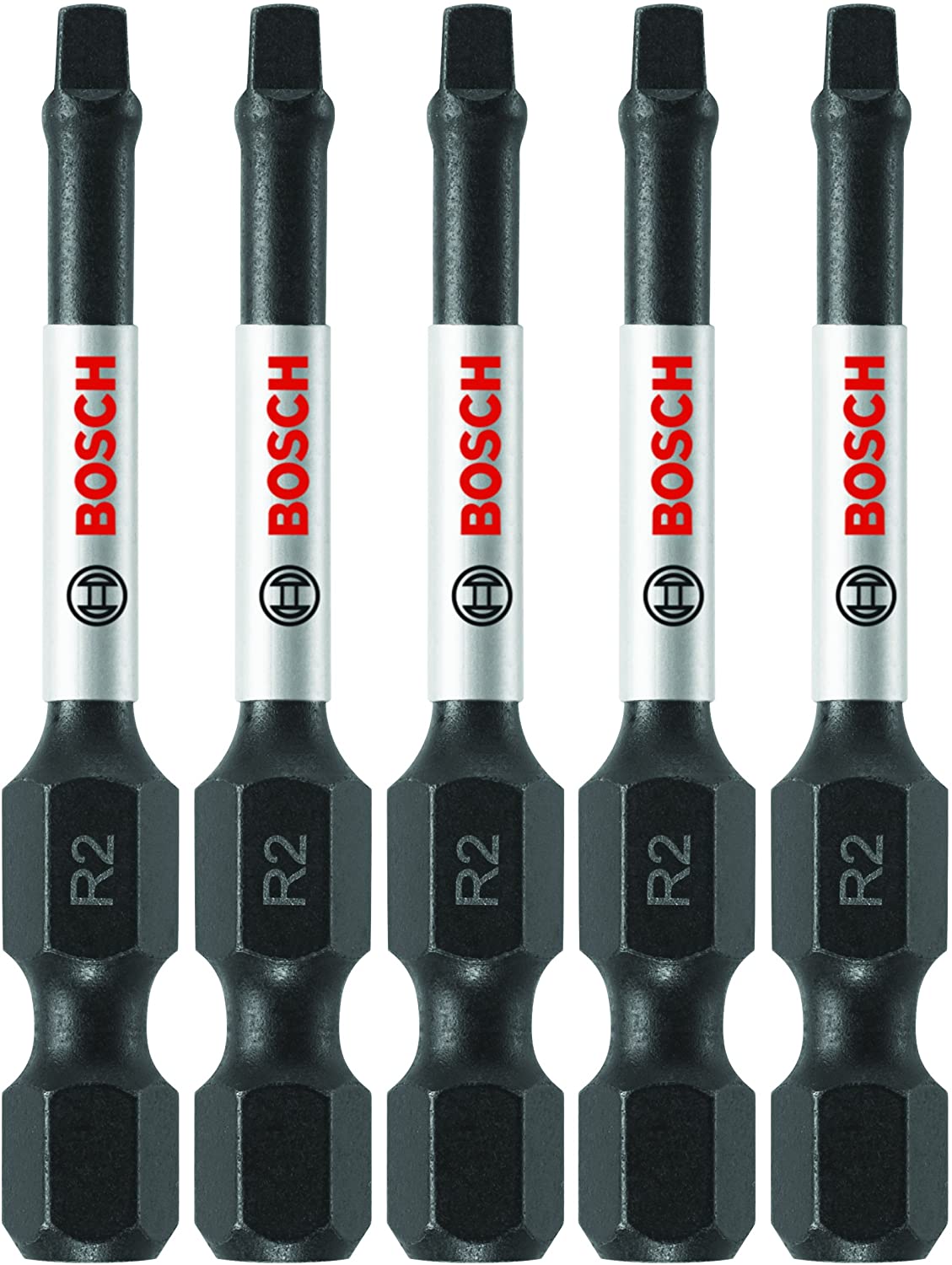 5-Count Bosch Square 2" #2 Drive Impact Tough Screw Bits