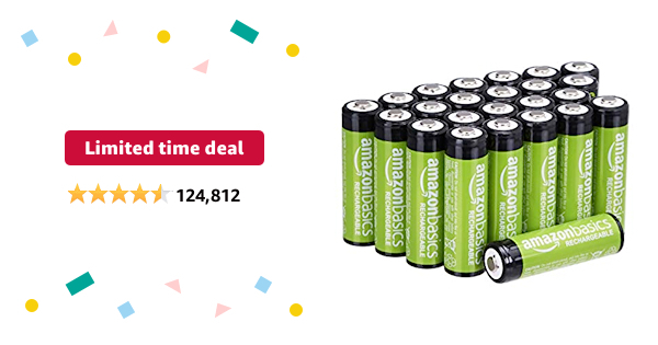 Limited-time deal for Prime Members: Amazon Basics 24-Pack Rechargeable ...