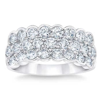 Round Brilliant 2.00 ctw VS2 Clarity, G Color Diamond Platinum Band ...