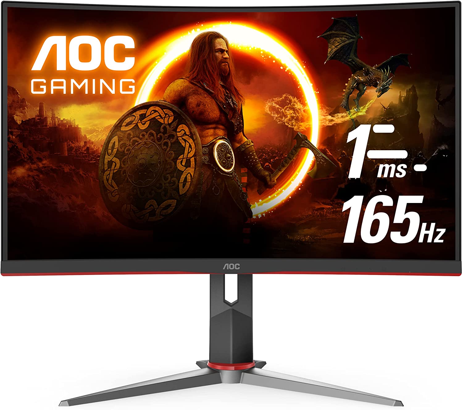 32" AOC C32G2 Curved Frameless Gaming Monitor: 165Hz, 1ms, FHD ...
