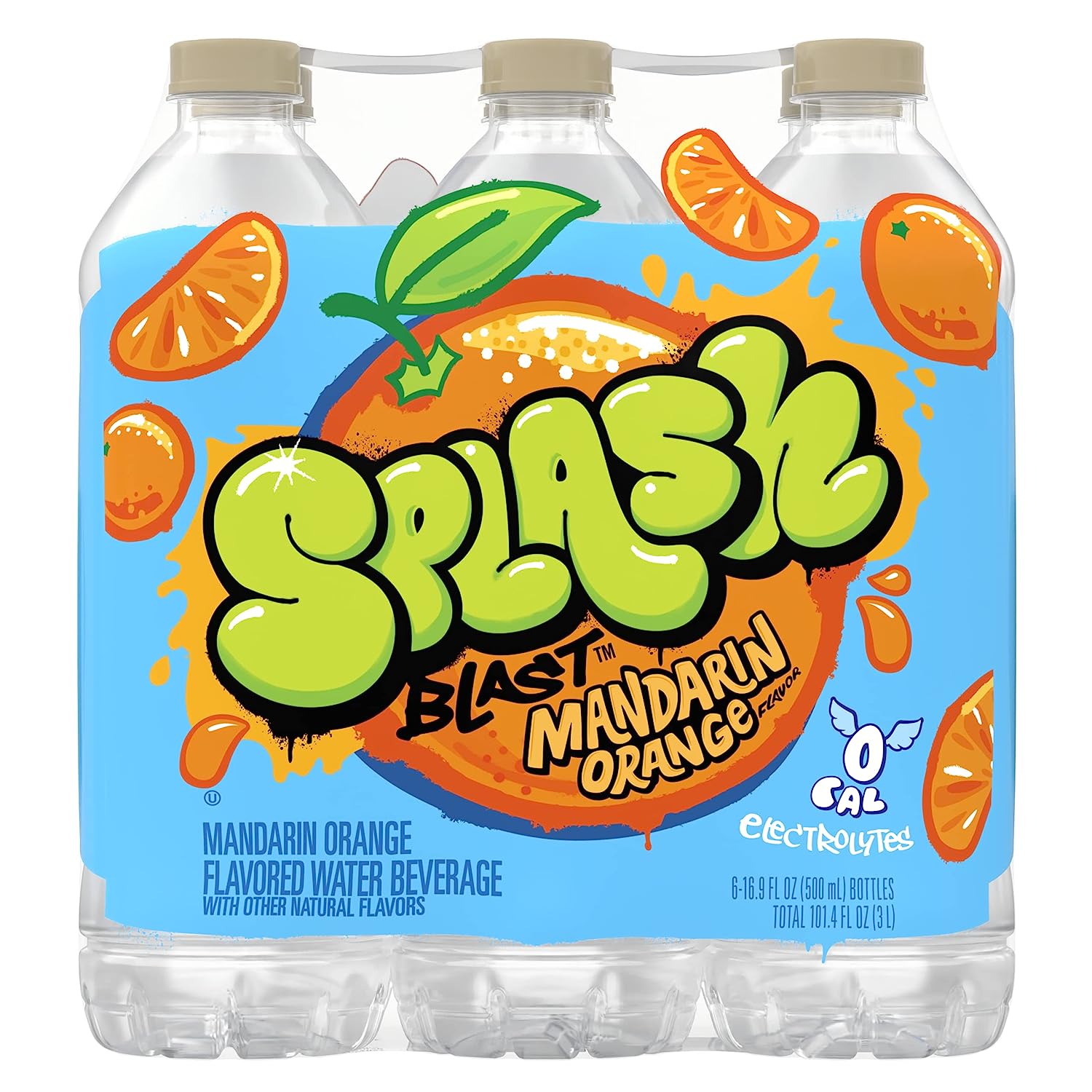 6-Pack 16.9-Oz Splash Blast Flavored Water Beverage (Mandarin Orange ...
